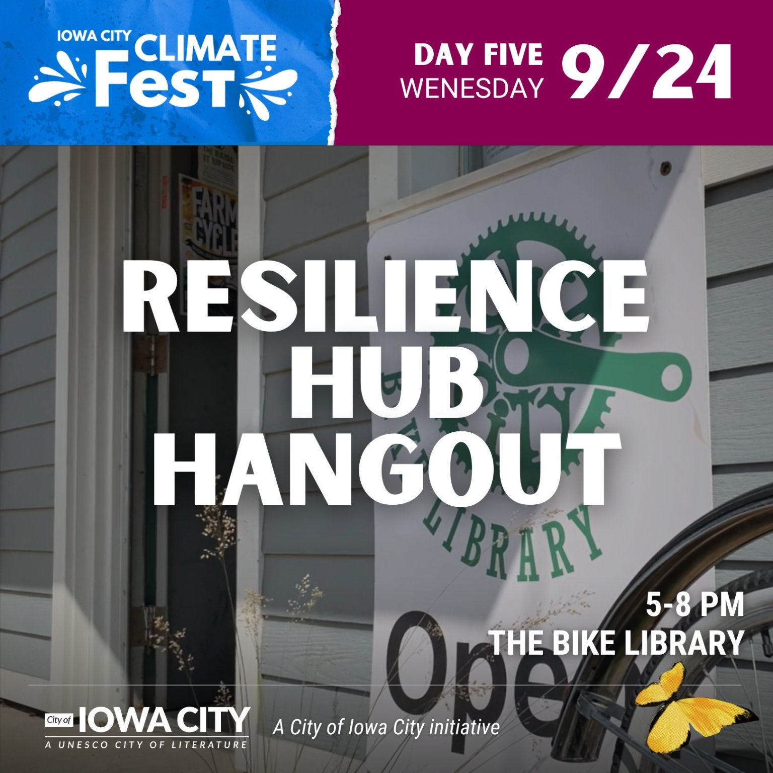 Climate Fest: Resilience Hub Hang Out At The Bike Library | Think Iowa City